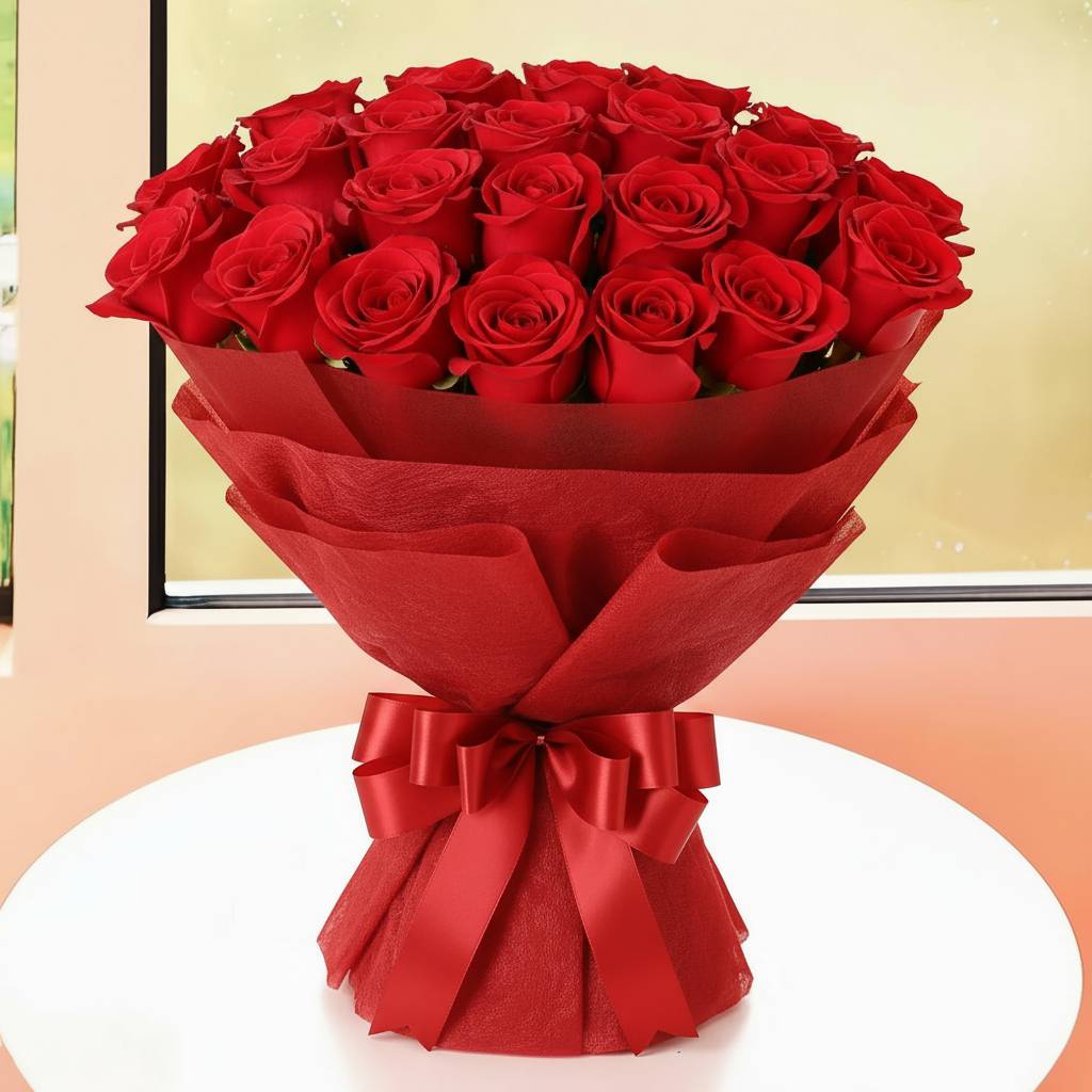 Buy Bouquet of 25 Red Roses Bunch - RS.1295