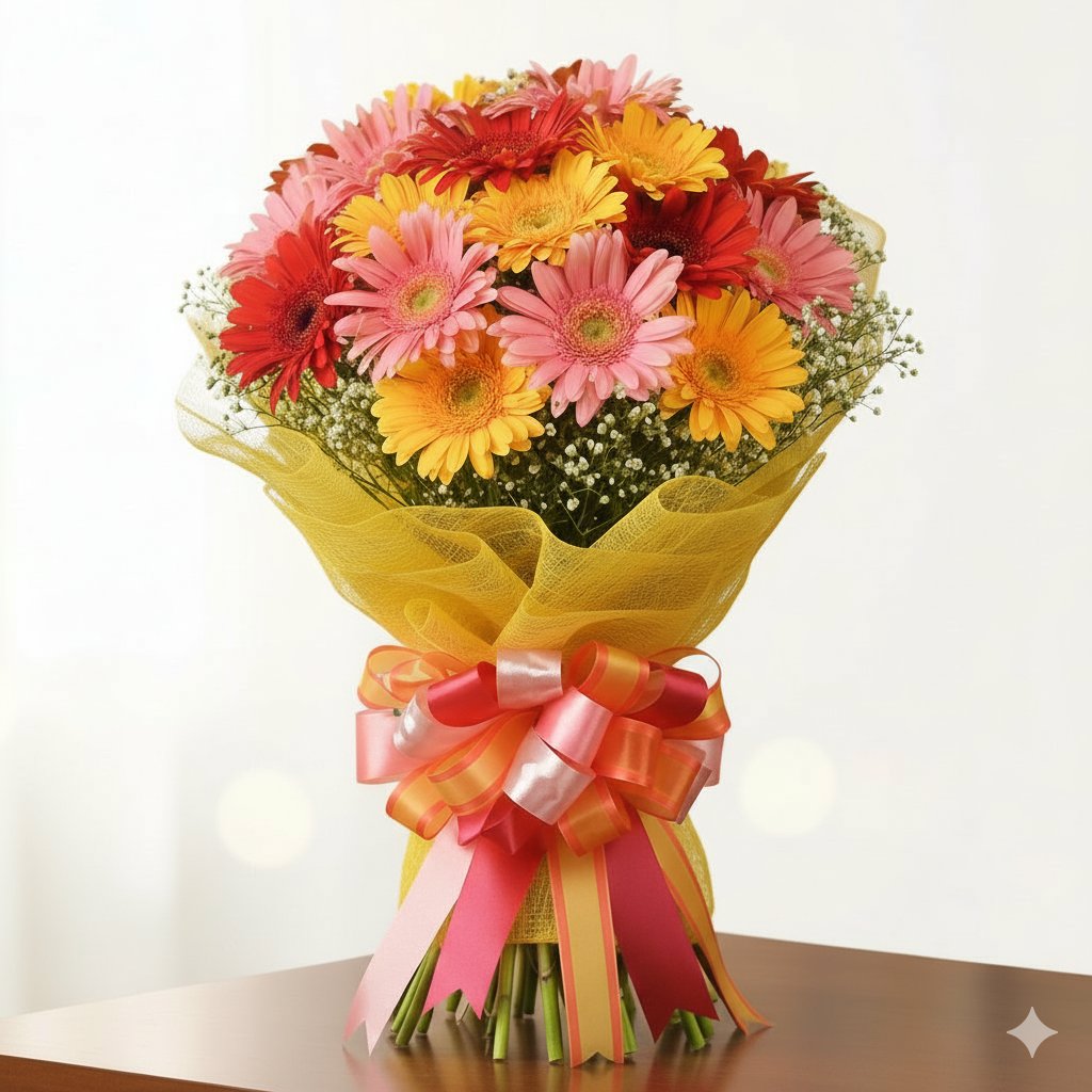 Buy Bouquet of 10 Mix Gerberas Bunch - RS.645